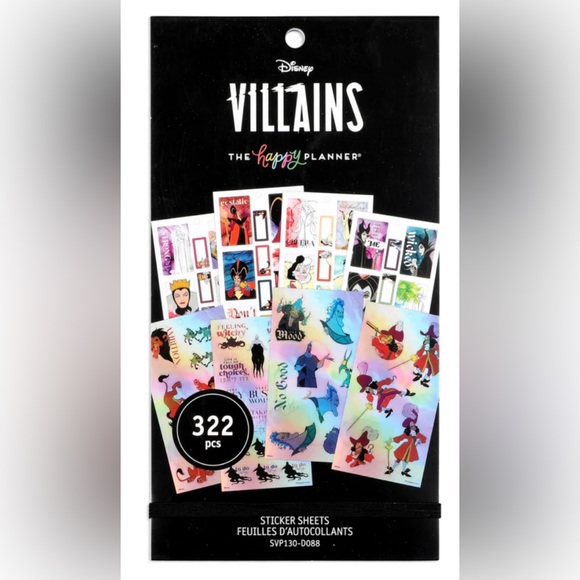 The Happy Planner | Office | Disney Villains Happy Planner 322 Sticker ...